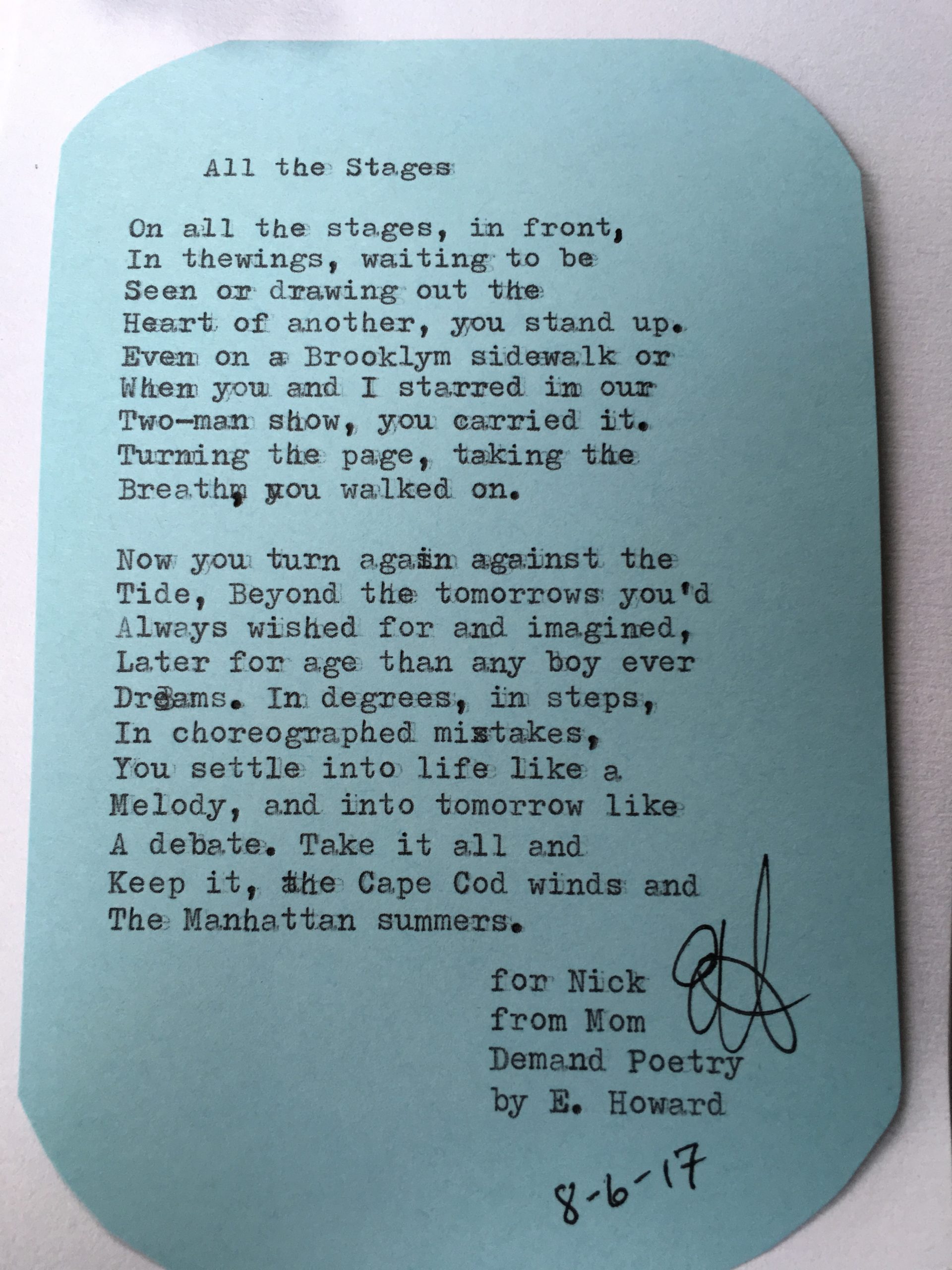Hire a Poet | Elizabeth G. Howard